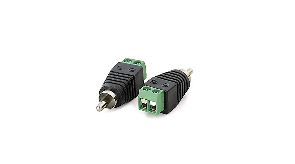 RCA Male to AV Screw Terminal Adapter - Solderless (2-Pack)