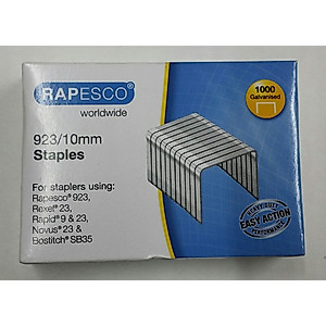 Rapesco 1237 923/10mm Galvanised Staples, Box of 1,000