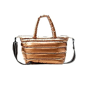 No Boundaries Women's Puffy Quilted Tote Handbag (Bronze)
