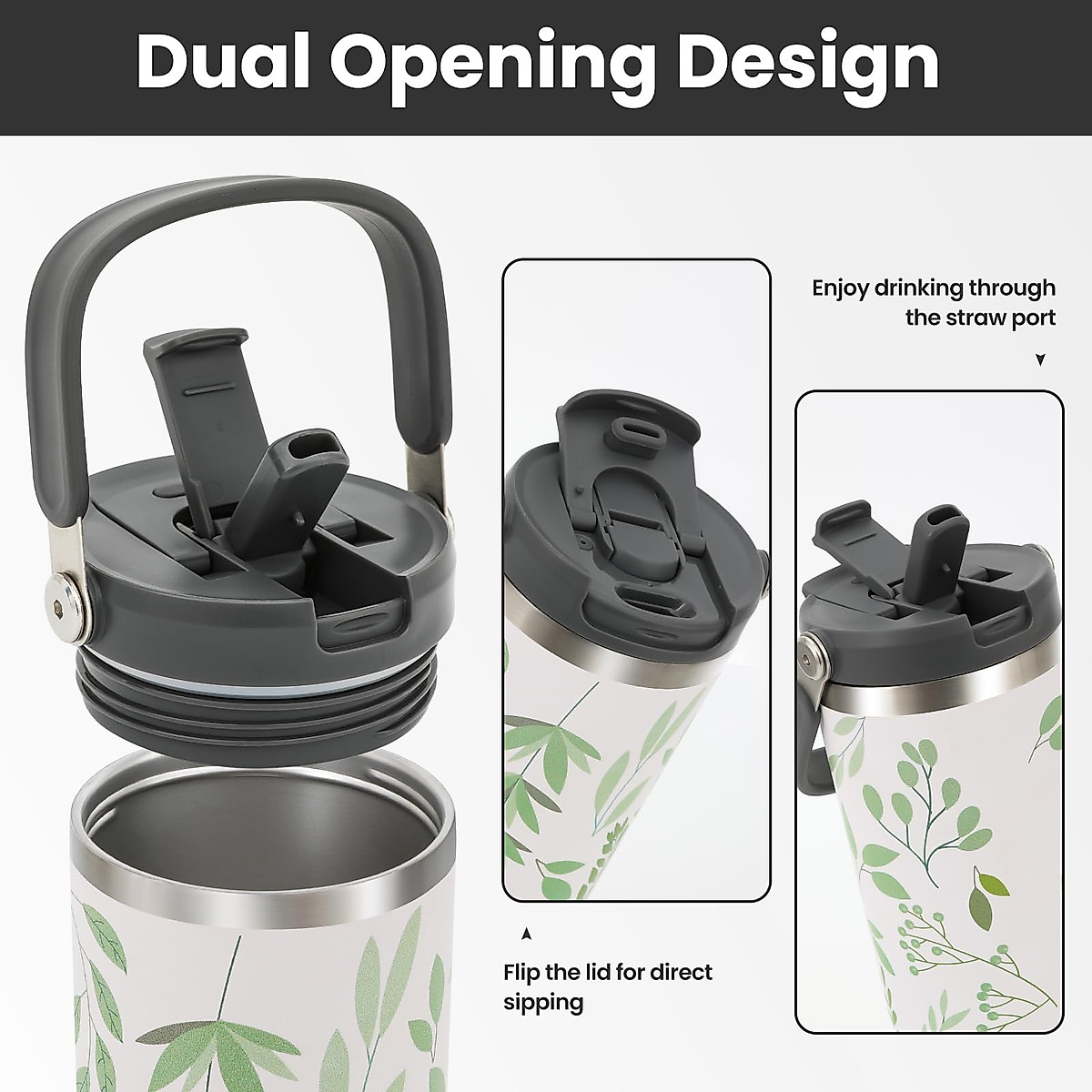 Riley Joy 40 oz 2.0 Stainless Steel Tumbler with Leak-Proof Lid and Straw, Double-Wall Vacuum Insulated Travel Mug for Coffee, Iced Tea, or Water - Ideal for Commutes and Outdoor