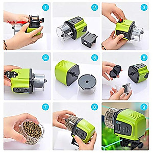 Automatic Fish Feeder, Lychee Fish Feeder Fish Food Vacation Feeder Moisture-Proof Electric Timing Automatic Feeder for Aquarium Fish Tank