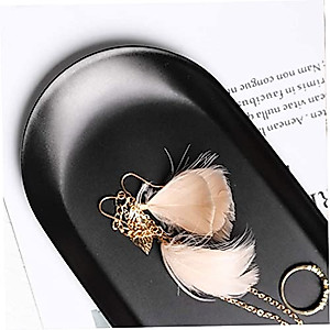 Stainless Steel Towel Tray Dish Plate Tea Storage Tray Fruit Cosmetics Jewelry Organizer Oval Black Tray