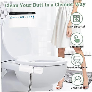 Bidet Attachment for Toilet UK, Toilet Bidet Attachment, Ultra-Slim Bidet Sprayer with Dual Nozzle, Non-Electric Bidet Spray Adjustable Pressure for Feminine/Posterior Wash