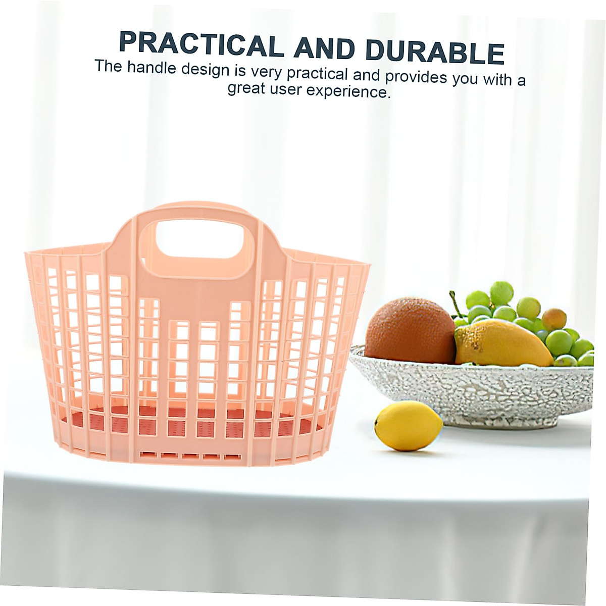 Angoily 2pcs Plastic Toiletries Basket Portable Shower Basket Shopping Tote Bags Outdoor Picnic Storage Basket with Handles for Home Kitchen Bathroom Pink Blue