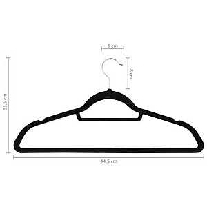 Black Velvet Hangers,Closet Hangers for Clothes,Non-Slip Hangers Pack of 10,Multi-Purpose Hangers,Silver Hanger Hooks spacesaver