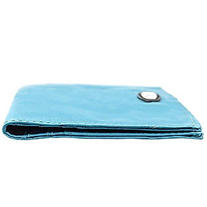 Big Skinny Women's Leather Executive Bi-Fold Checkbook Slim Wallet, Holds Up to 40 Cards,Lightweight, Slim, Ocean Blue