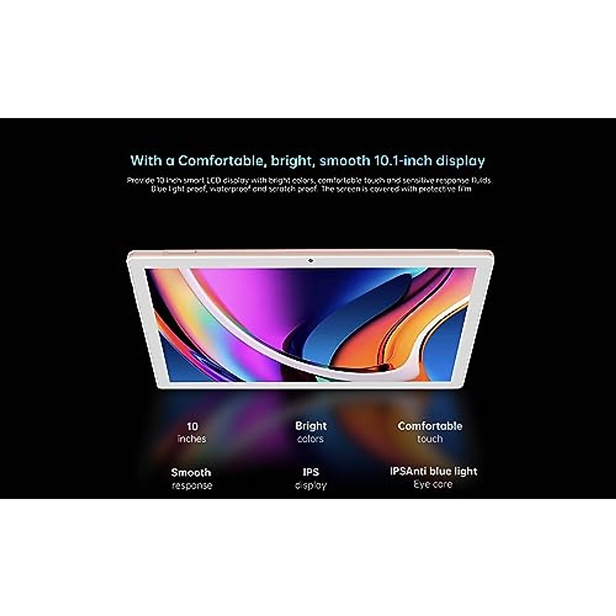 JUSYEA 2023 Android 12 J10 Tablet : 10 Inch Tablets 4GB RAM, 64GB+128GB ROM, Octa-core processors-8000mAh Battery, 5G+2.4G Wi-Fi, Bluetooth 5.0, with Mouse丨 Keyboard and More - Gold