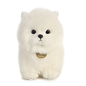 Aurora® Adorable Miyoni® Tots Pompom Pup Stuffed Animal - Lifelike Detail - Cherished Companionship - White 9 Inches