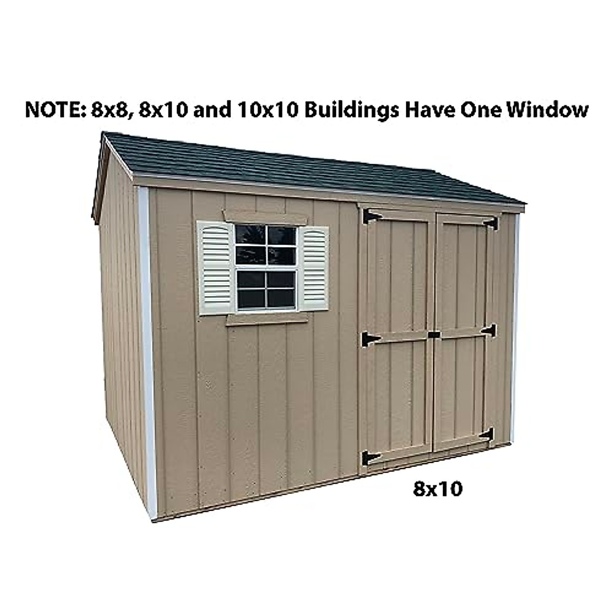 Little Cottage Co. 8x14 Value Workshop Shed, Wood Do-It-Yourself Precut Kit, Outdoor Storage with Window for Backyard, Lawn, Garden, Patio