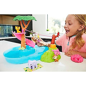 Barbie and Chelsea The Lost Birthday Splashtastic Pool Surprise Playset with Chelsea Doll (6-in), 3 Baby Animals, Slide, Zipline & Accessories, Gift for 3 to 7 Year Olds