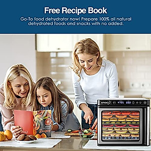 KITIDEA Food Dehydrator, 9 Stainless Steel Trays Dehydrator for Food and Jerky, Herbs, Veggies, Fruits, 1000W Electric Food Dryer Machine with Digital Temperature and Timer, Recipe Book Included