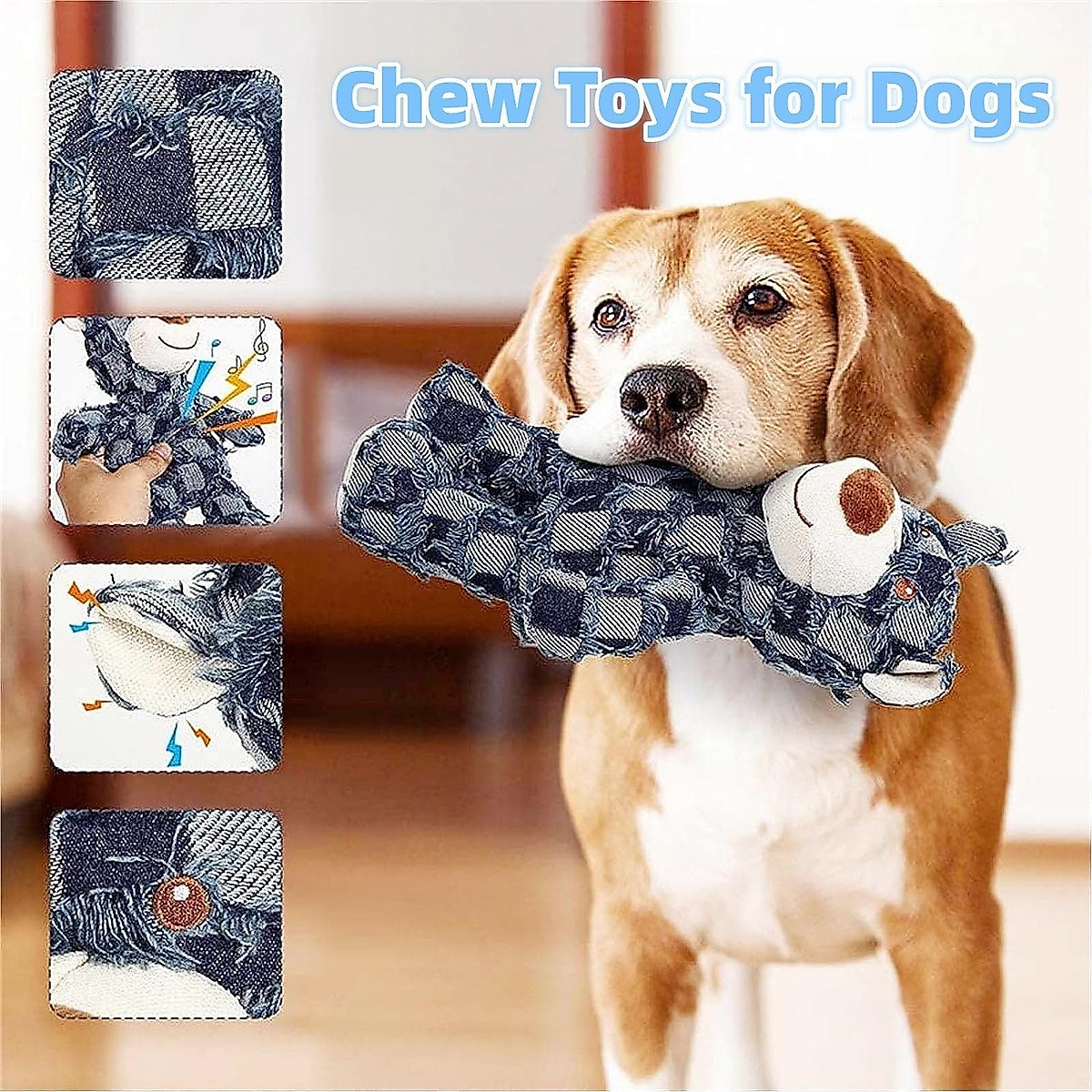 2023 New Indestructible Robust Bear【large】Plush Dog Toy, Indestructible Squeaky Toys for Dogs, Durable Dog Toys for Aggressive Chewers, Chew Toys for Dogs, Interactive Dog Toys for Boredom (A-Brown)