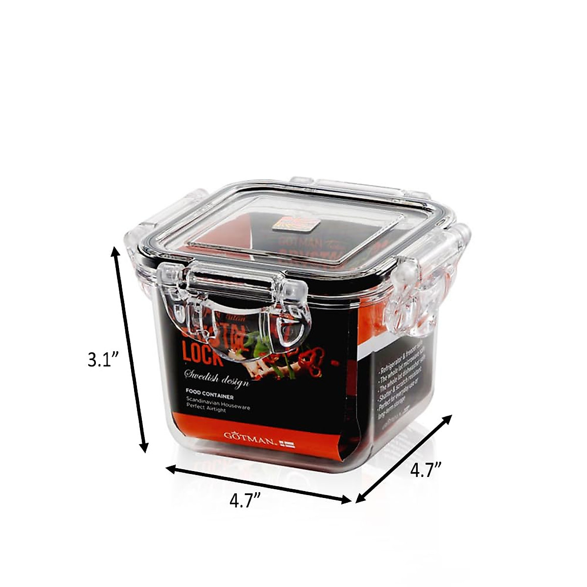 gotman Airtight Food Storage Container With Lid (15.6 oz) - Leak-Proof Lunch Box | BPA-Free | Meal Prep | Microwave, Freezer and Dishwasher Safe | Kitchen Fridge Organizer Boxes | Fresher Food