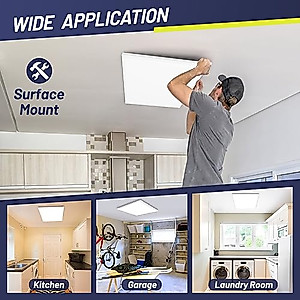 Allsmartlife 2x2 LED Flat Panel Light Surface Mount 2-Pack, 24W/30W/40W Dimmable 5CCT 3000K-6000K, Edge-Lit LED Flush Mount Ceiling Fixtures Low Profile for Kitchen, Garage, ETL Listed