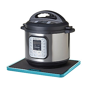 Nifty Large Appliance Rolling Tray - Aqua, Home Kitchen Counter Organizer, Integrated Rolling System, Non-Slip Pad Top for Coffee Maker, Stand Mixer, Blender, Toaster