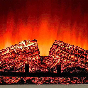 VOMKR Large Electric Stove Fires Freestanding, Portable Electric Stove Heater Fireplace, Electric Fire with 3D Log Wood Burning Flame Effect & 2 Heat Settings (Color : Red)