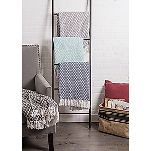 DII Global Mini Diamond Woven Throw, 50x60, Nautical Blue