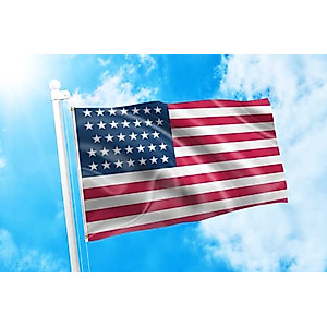 DMSE 34 USA Star America Flag 3X5 Ft Foot 100% Polyester 100D Flag UV Resistant (3' X 5' Foot)