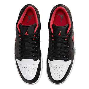 Jordan Mens Air Jordan 1 Low 553558 063 Toe - Size 8.5, Black/Fire Red-white