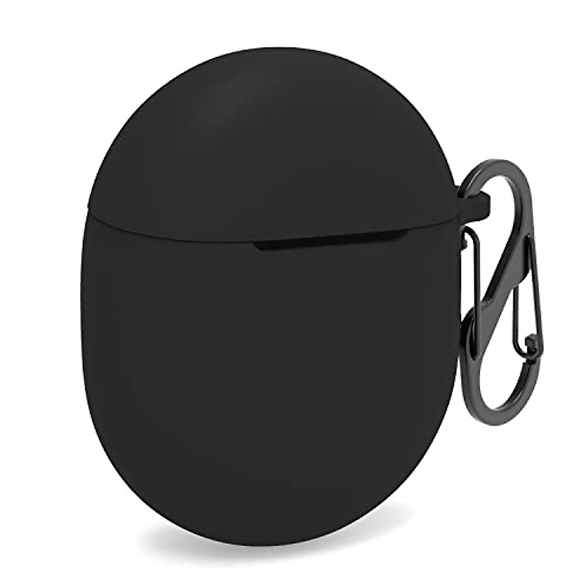 METEQI Silicone Case Compatible with Google Pixel Buds Pro (2022) Protective Cover with Carabiner (Black)