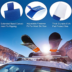 ASTRAEUS 6 pcs Ski Fastener Straps Adjustable Ski Wraps Ties (Orange)…