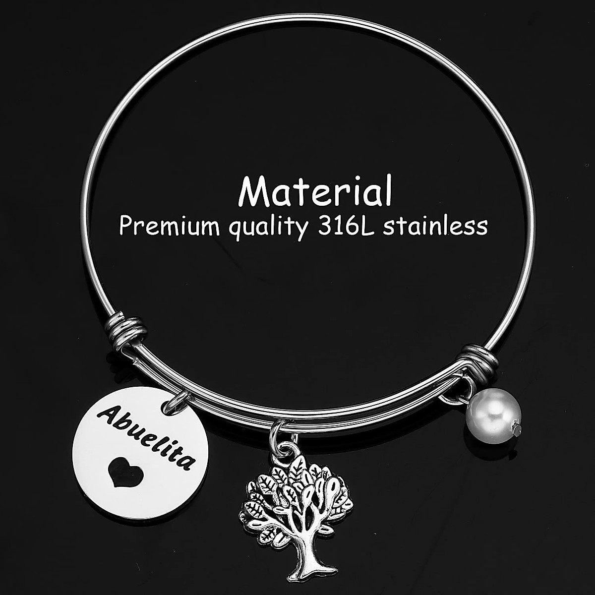 AHAETH Abuelita Gifts Bracelet for Women in Spanish Jewelry Abuela Present Best Abuelita ever Bracelets Abuelita Bracelet