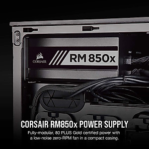 Corsair RM850x 80 Plus Gold, 850 Watts, Fully Modular ATX Power Supply Unit - Black