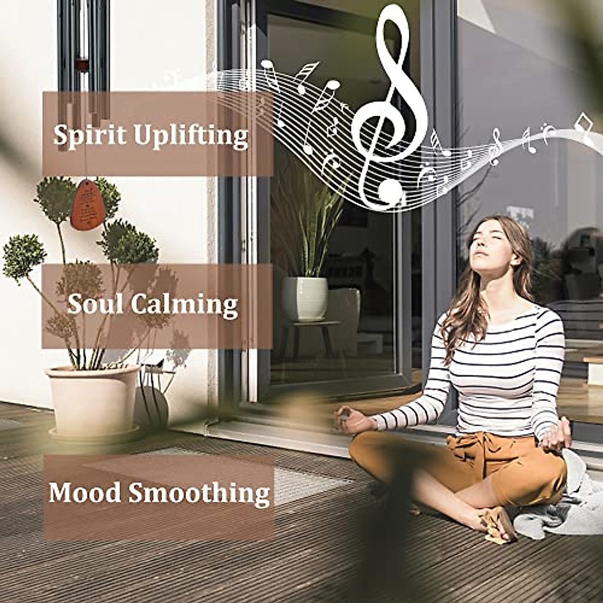 LITEYPP Sympathy Wind Chimes, Memorial Wind Chimes for Loss of a Loved One Prime, Bereavement Memorial Gifts/Grieving Sympathy Gift in Memory of Loved One Loss of Mother Father Pet Condolence 32Inch