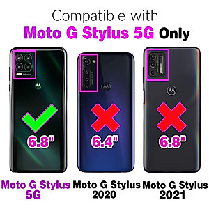 Compatible with Moto G Stylus 5G 2021 Wallet Case with Crossbody Shoulder Strap and Stand Leather Credit Card Holder Cell Accessories Phone Cover for Motorola GStylus G5 XT2131DL Women Girls Brown