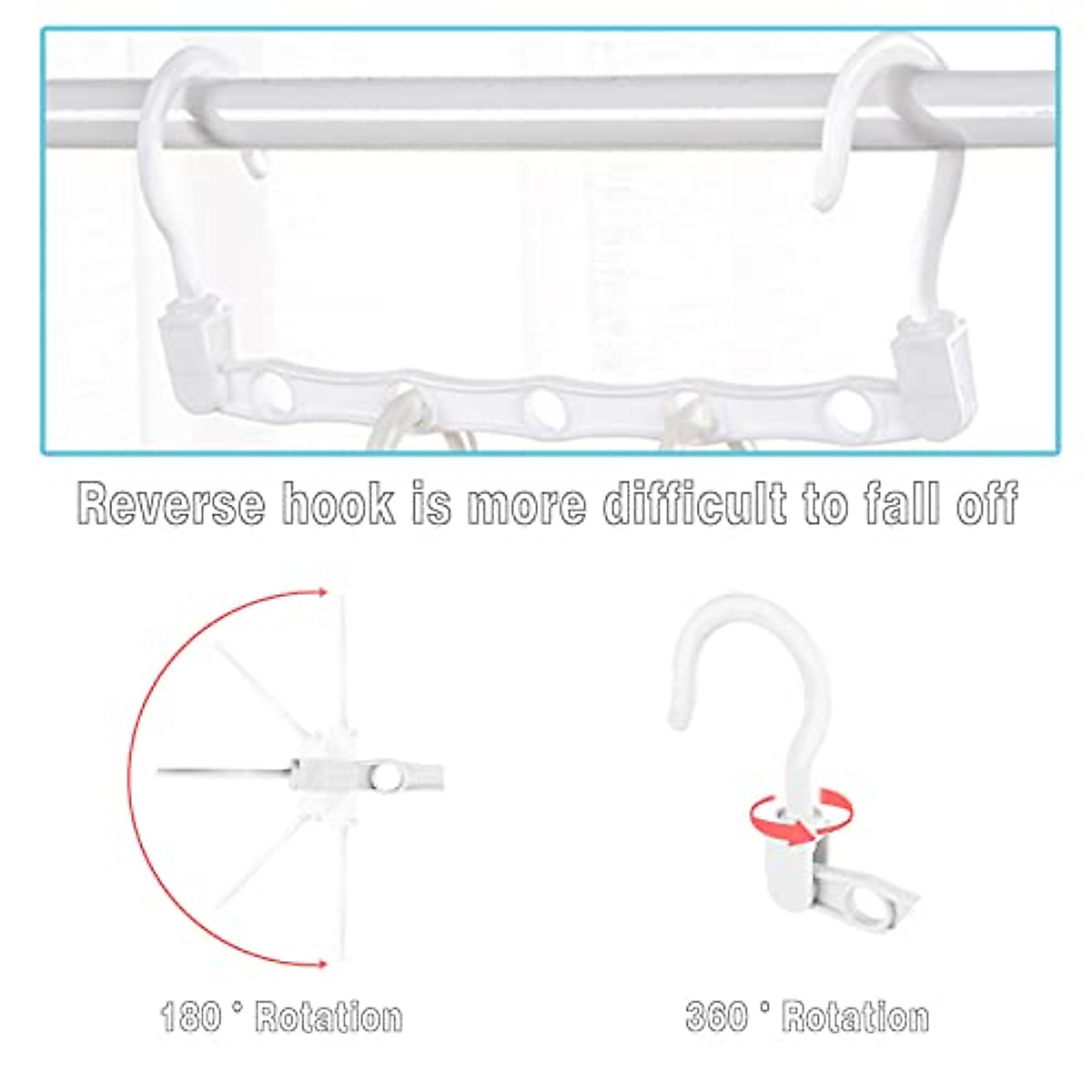 Space Saving Hangers, 8 PCS 5 Holes Plastic Closet Organizers and Storage Shirt Organizer for College Dorm Room