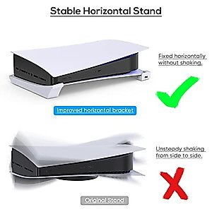 Horizontal Stand for PS5 Console with 4-Port USB Hub,MENEEA Upgraded Base Skate Holder Accessories for Playstation 5 Disc & Digital Edition,3 Charging Port Extension &1 USB 2.0 Data Port