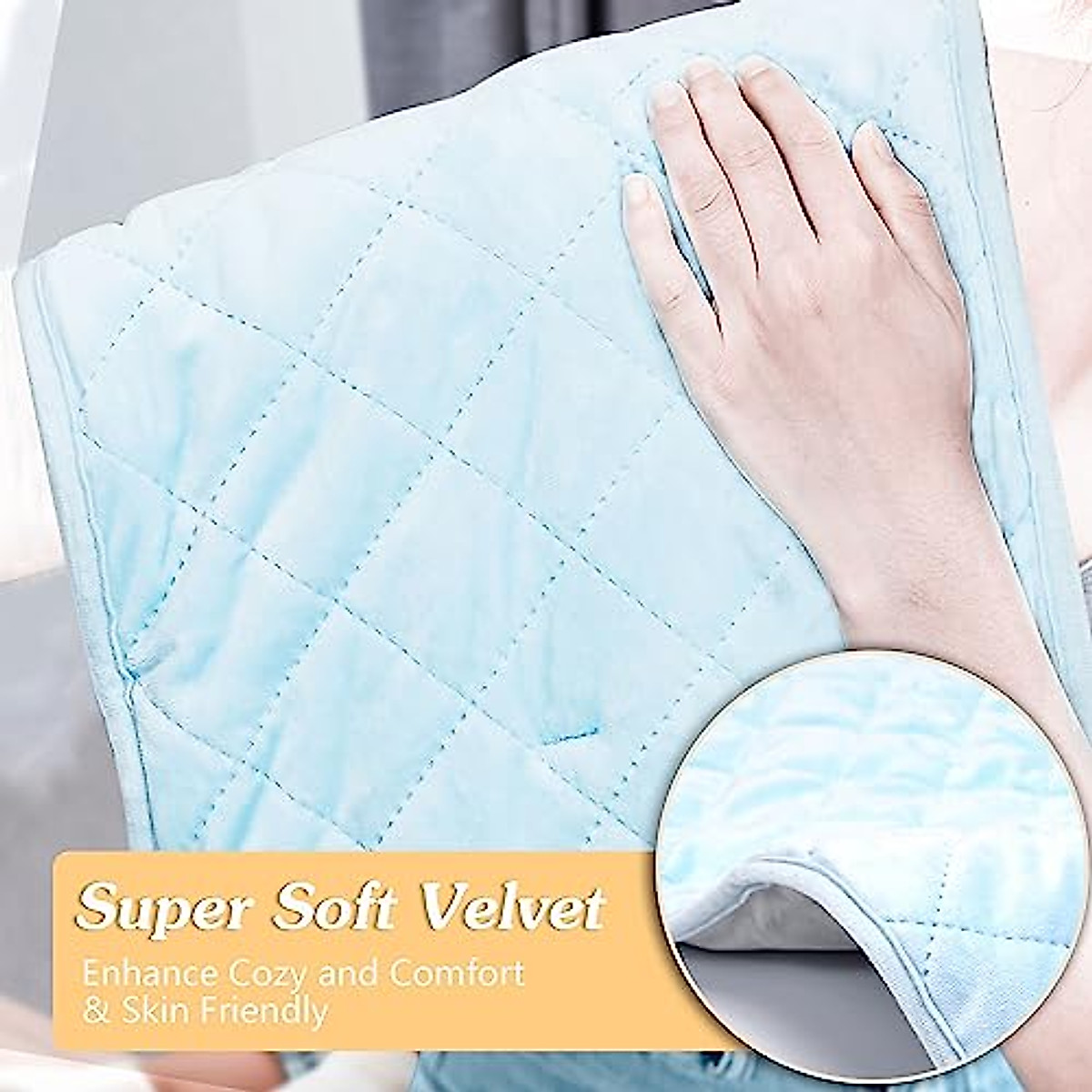 nalax Electric Microfiber Adjustable Heating Weighted Pad with Tourmaline Beads. Jade Stones, Off Timer, & Controller for Muscle Pain Relaxation, XL