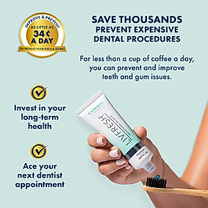 LIVFRESH Toothpaste Gel, Clinically Proven to Remove Plaque 250% Better, Improves Gum Health 190% Better, Prevents & Reduces Tartar, Freshens Breath, SLS Free Dental Gel, Wintergreen