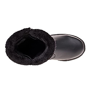 totes Women's Winter, Rain & Snow Boots Insulated Warm Fur-Lined, Tall Mid-Calf Height, Zigzag Black, 7