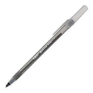BIC Round Stic Xtra Precision Ball Pen, Fine Point (0.8 mm), Black, 24-Count