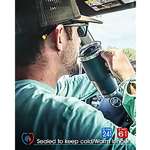 Magnetic Spill Proof Slider Lid, ALIENSX Replacement Tumbler Lids for Yeti Rambler, Ozark Trail, Old Style Rtic Coffee Tumbler (30 oz - 1 Pack)