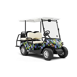 Rwraps Blue Abstract Allay Pain Gloss Vinyl Film Wrap 59in x 6in W/Application Card Vinyl Vehicle Car Film Sheet Roll