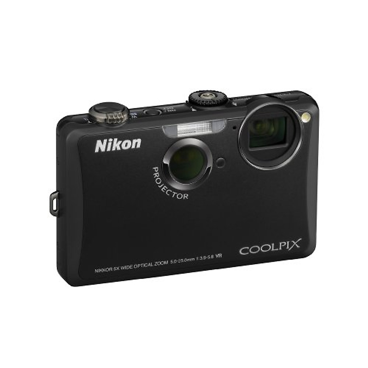 Nikon Coolpix S1100pj 14 MP Digital Camera with 5x Wide Angle Optical Vibration Reduction (VR) Zoom and 3-Inch LCD and Built-in Projector (Black) (OLD MODEL)