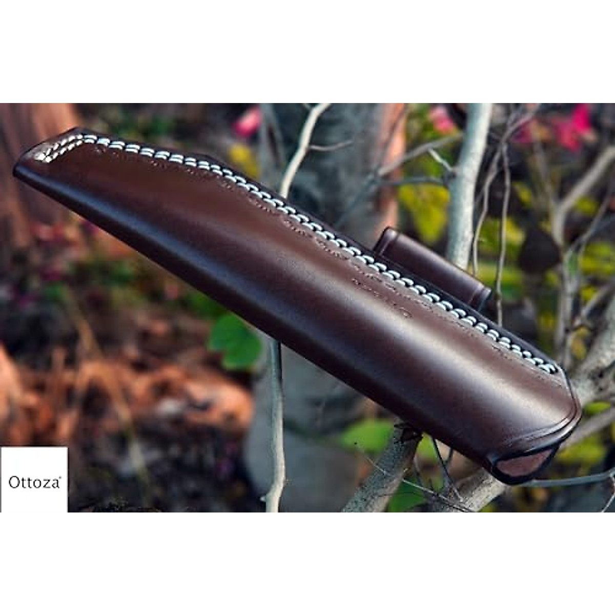 Ottoza Handmade Leather Knife Sheath SIDE DRAW Knife Sheath - Bushcraft Knife Sheath - Hunting Knife Sheath - Survival Knife Sheath - Vertical Knife Sheath Dark Brown TOP GRAIN LEATHER No:206