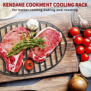 Roasting Rack with Integrated Feet, Cooling Drying Rack Kitchen Rack With Enameled Coating, PTFE Free, Great for Cooking, Roasting, Drying, Grilling, 12inch*8.5inch by KENDANE