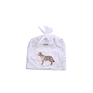 Mud Pie Yellow Lab Dog Print Baby Crawler & Bib Set , 2 Piece Set