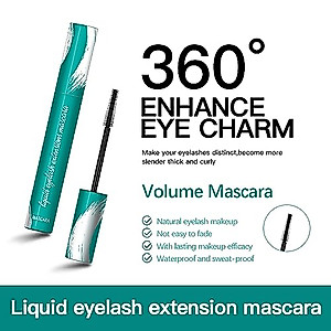 FYEBOO [2023 New] Thickening Mascara Fiber Lash Mascara Extension Voluminous, Long-Lasting Waterproof & Smudge-Proof Mascara, No Flaking/No Clumping, Black Mascara 10ml