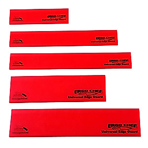 Ergo Chef 5pc Universal Knife Edge Guard Set (Red) Multi-sized/Chef knife, Santoku, Bread, Utility and Paring knives