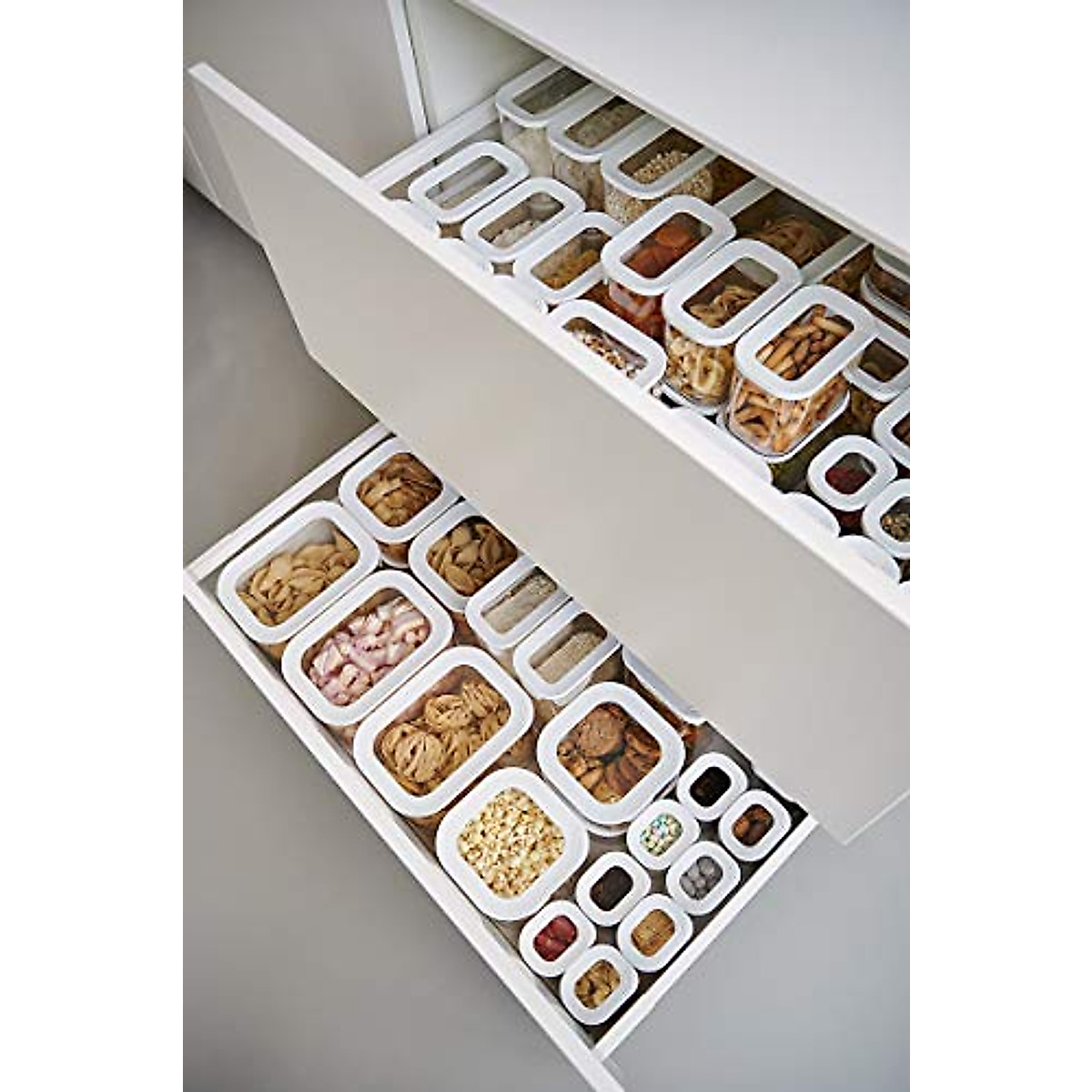 MEPAL, MODULA 7 Piece Food Storage Box Set for Cereal or Pasta with 3 Transparent Lids, Airtight, BPA Free, 1 Set