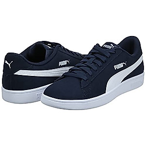 PUMA Men's Smash 2 Sneaker, Peacoat-White, 10 M US