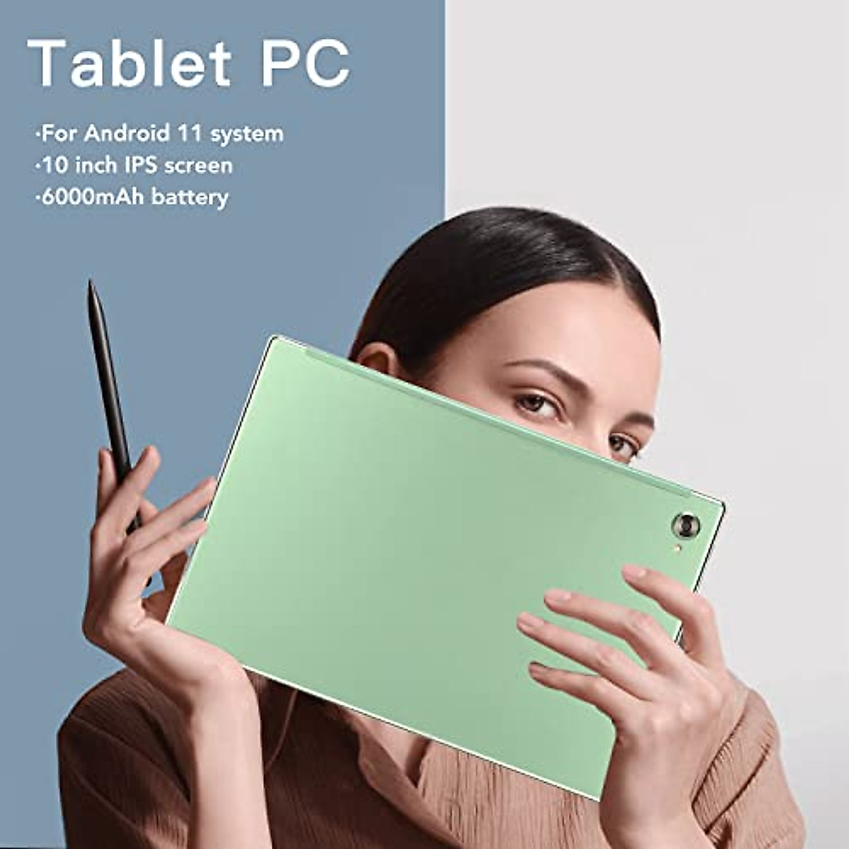 Qinlorgo 10 Inch Tablet, Support 4G Network Front 5MP Rear 8MP US Plug 100-240V 6GB 256GB Night Reading Mode 4G Calling Tablet for 11 (US Plug)