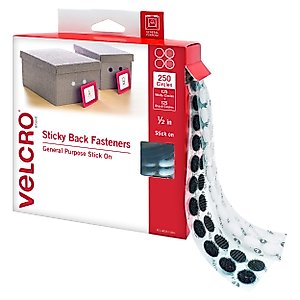 VELCRO Brand Dots with Adhesive | 250 Sets White and Black Assorted | Preschool Classroom Must Haves | Sticky Back Circles Perfect for Teachers | 1/2 Inch Round Tape (VEL-40031-USA)
