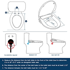 KZH Bidet Toilet Seat Non-Electric, Elongated Bidet Toilet Seat with Quiet-Close, Adjustable Self-Cleaning Nozzles, White - Dual Nozzle System