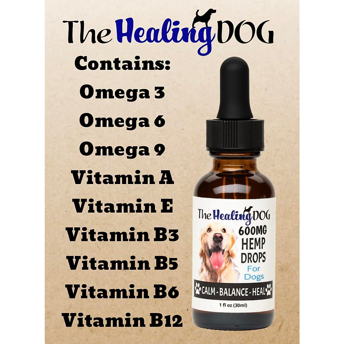 The Healing Dog: Hemp Drops for Dogs - 600mg
