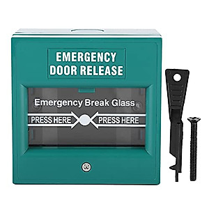 Broken Glass Fire Emergency Exit, Door Emergency Exit Fire Alarm Button Release Safety Button for Home/Business Security Fire Emergency Box